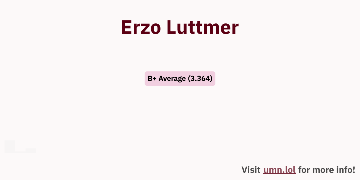 Erzo Luttmer | GopherGrades