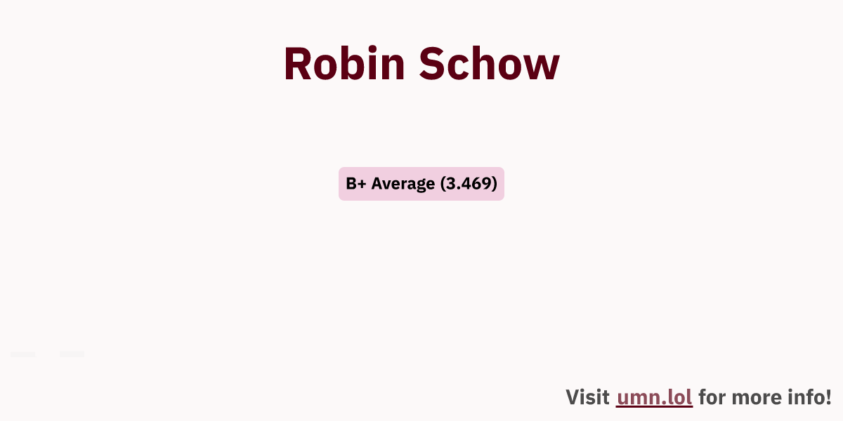 Robin Schow | GopherGrades