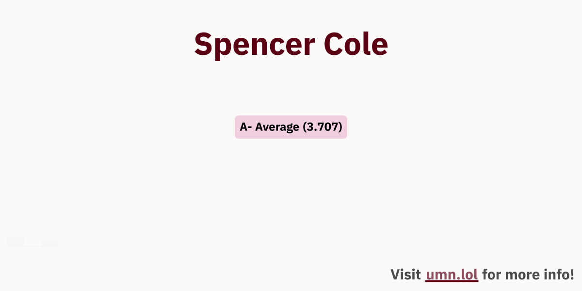 Spencer Cole | GopherGrades