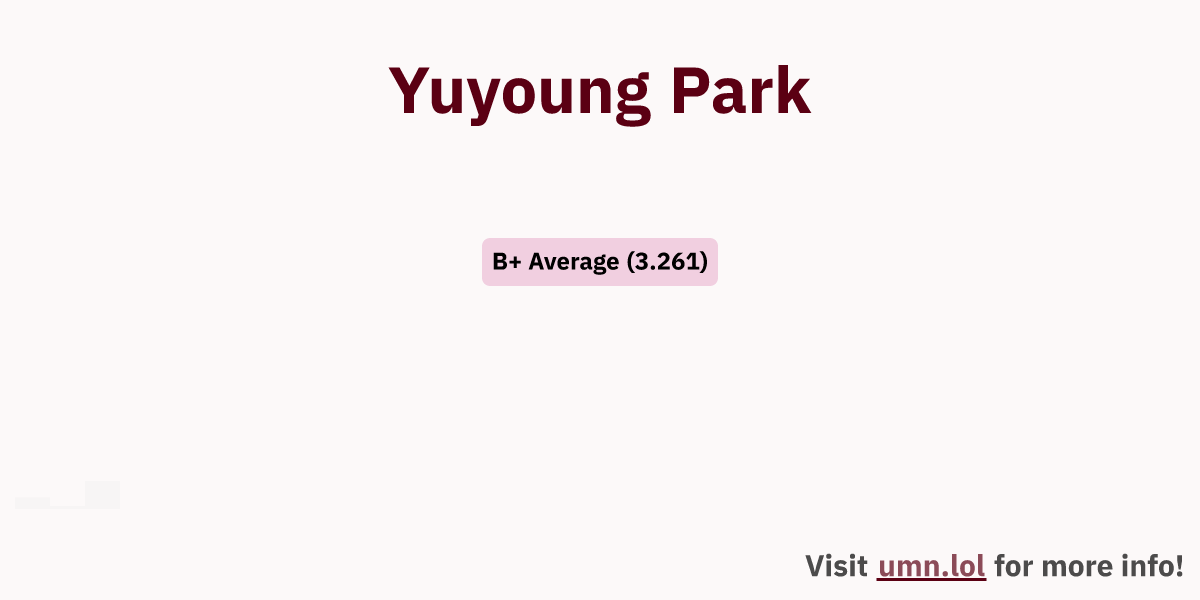 Yuyoung Park | GopherGrades
