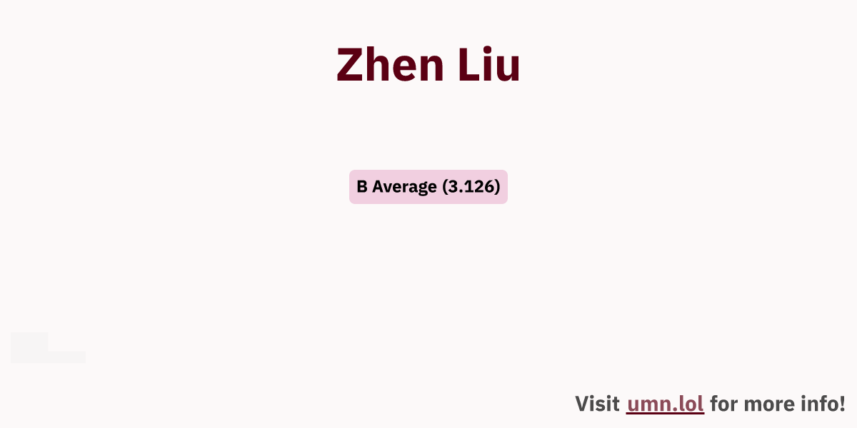 Zhen Liu | GopherGrades