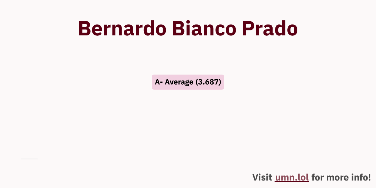 Bernardo Bianco Prado | GopherGrades